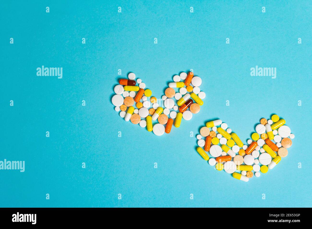 Assorted pharmaceutical medicine pills, tablets and capsules for the ...