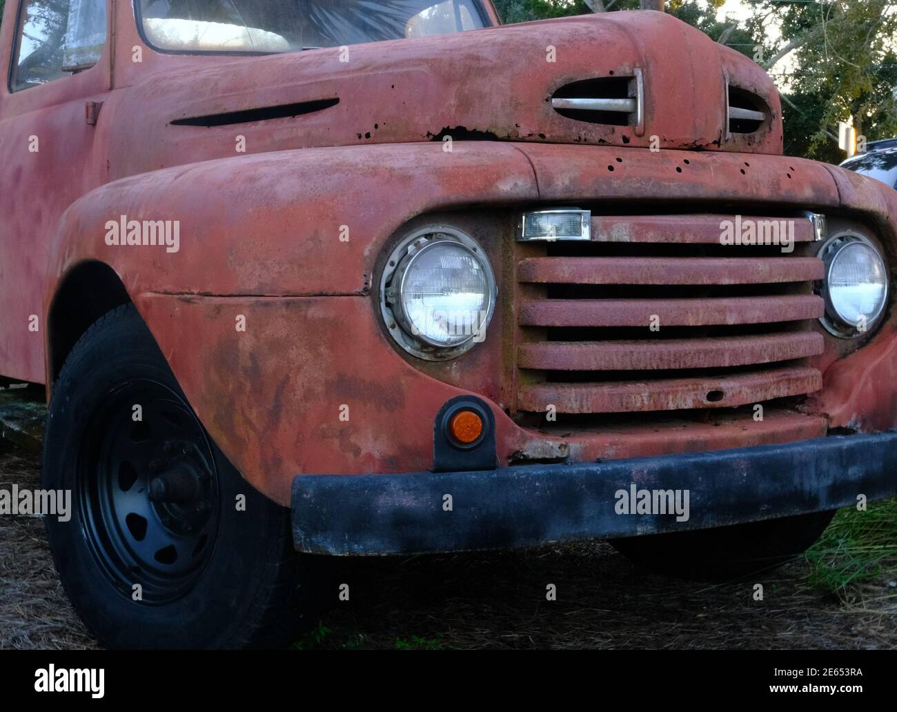 Old Red Rusty Truck Stock Photo - Alamy