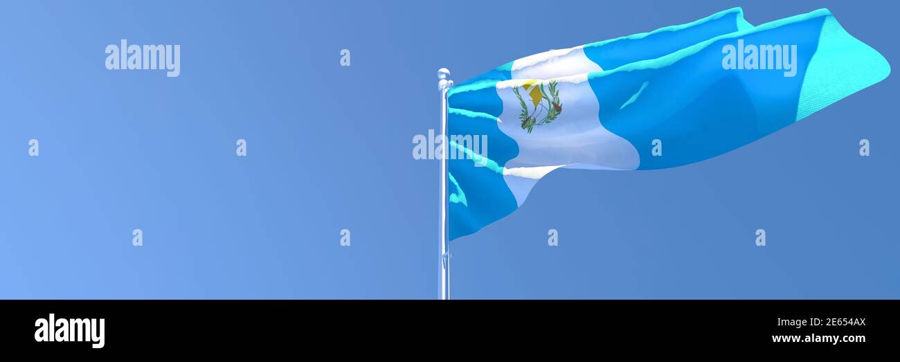 3D rendering of the national flag of Guatemala waving in the wind Stock ...