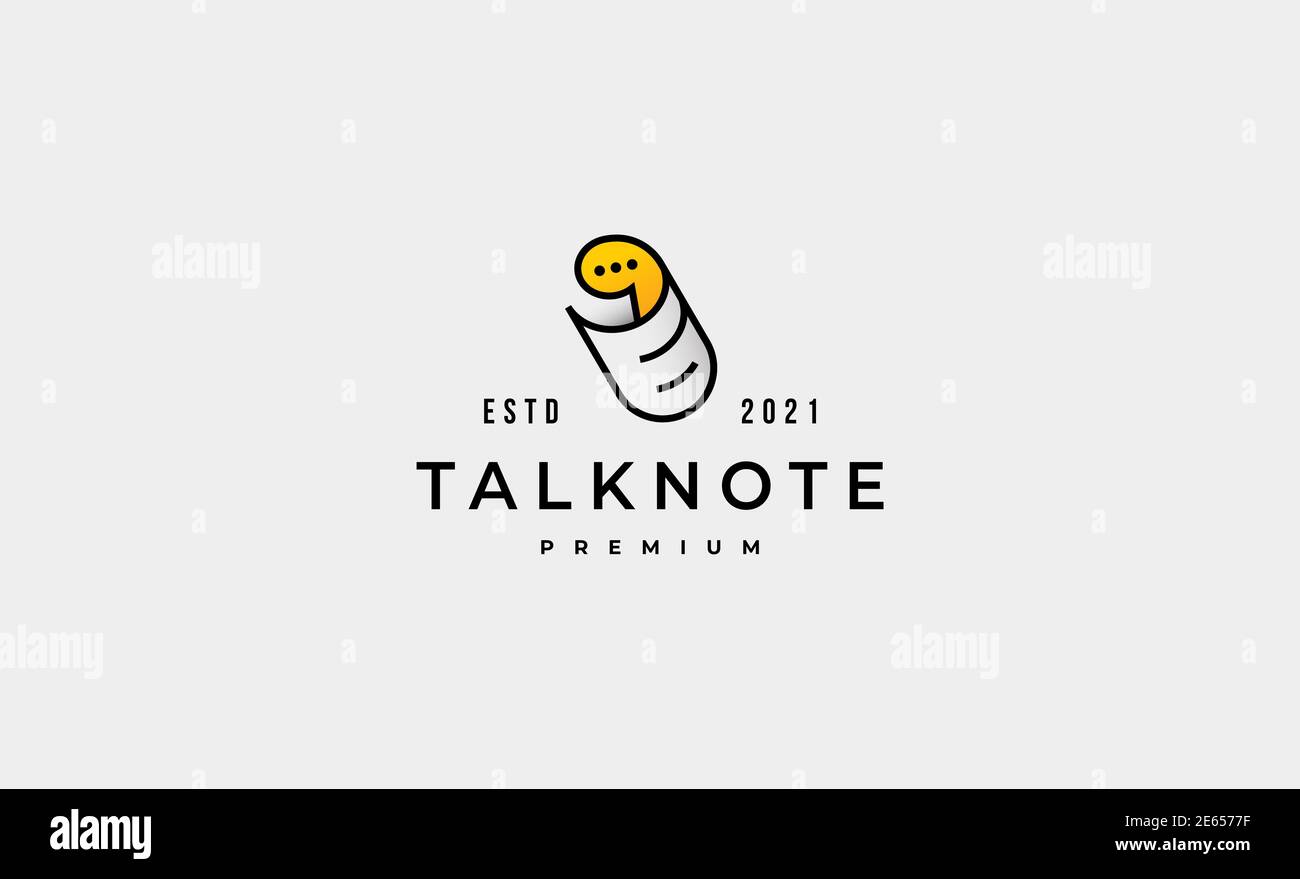 Paper Chat Logo Design Vector Icon Illustration Stock Photo - Alamy