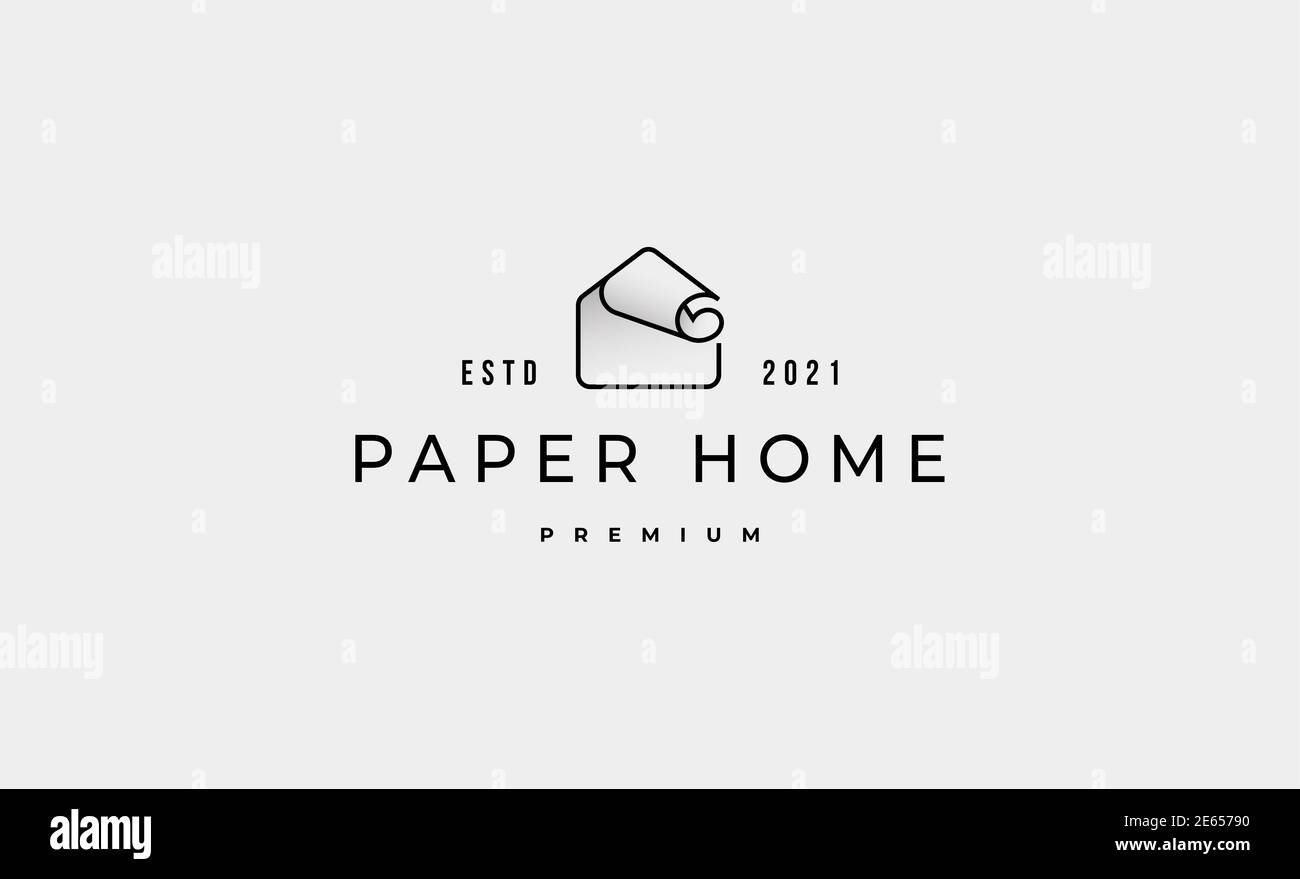 Paper Home Logo Design Vector Icon Illustration Stock Photo - Alamy