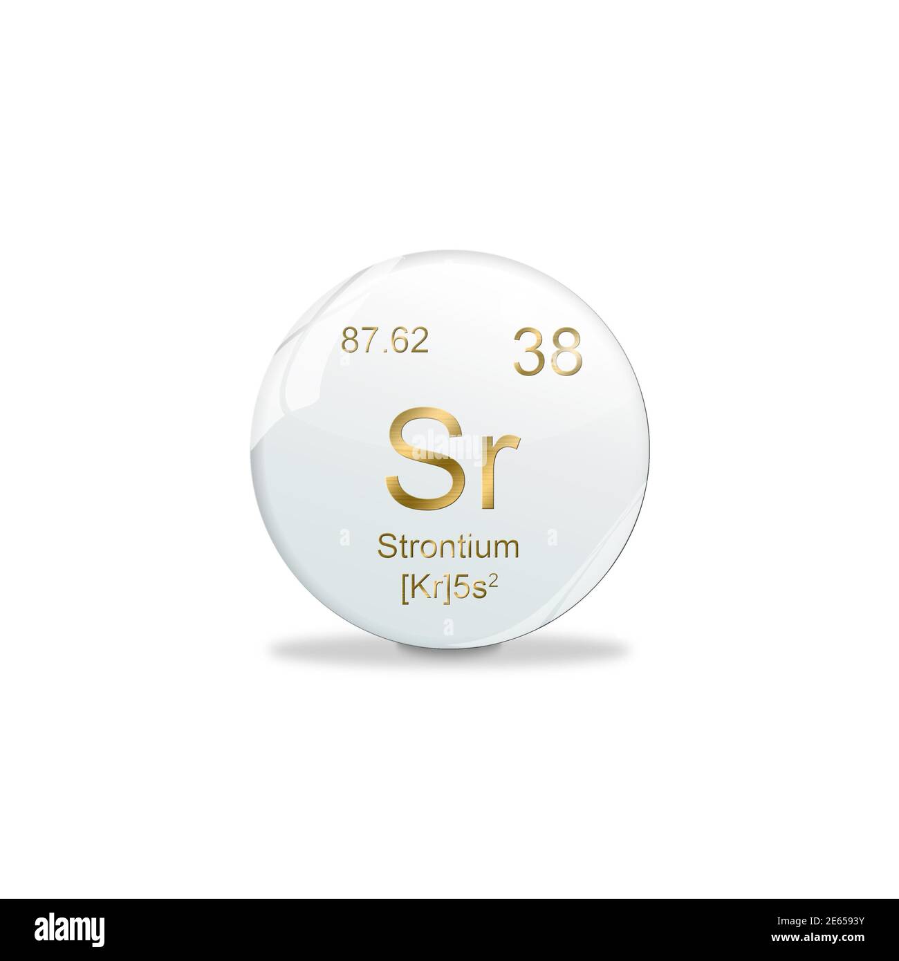 3D-Illustration, Strontium symbol - Sr. Element of the periodic table ...