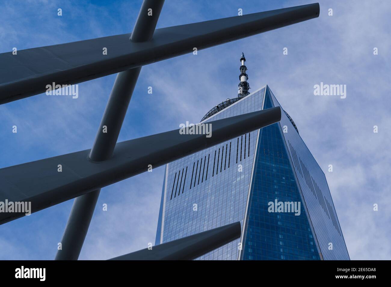View of the Freedom Tower from underneath part of the oculus Stock ...