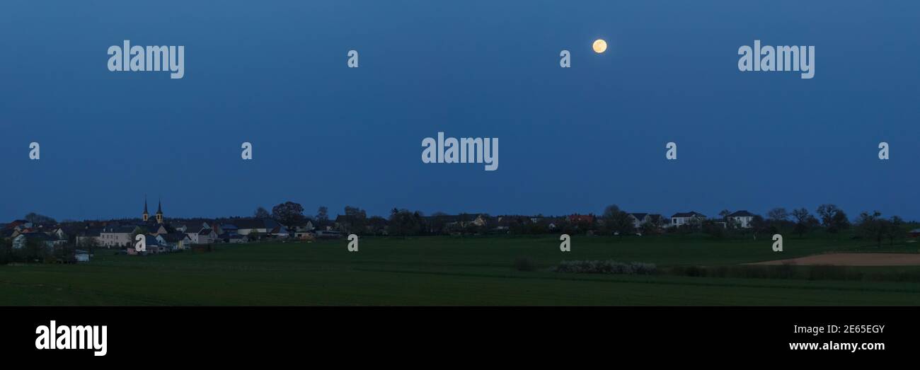 Moonlight over village hi-res stock photography and images - Alamy