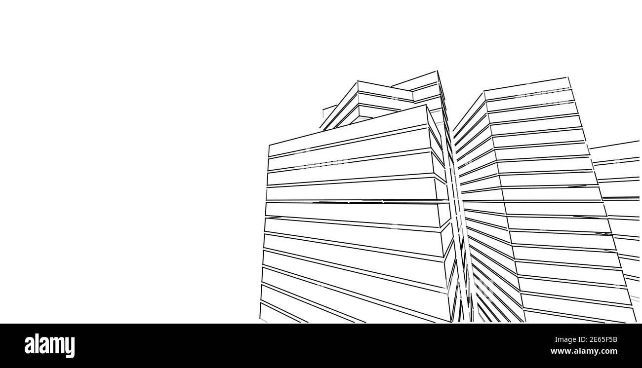 Abstract architectral drawing sketch,Illustration Stock Photo - Alamy