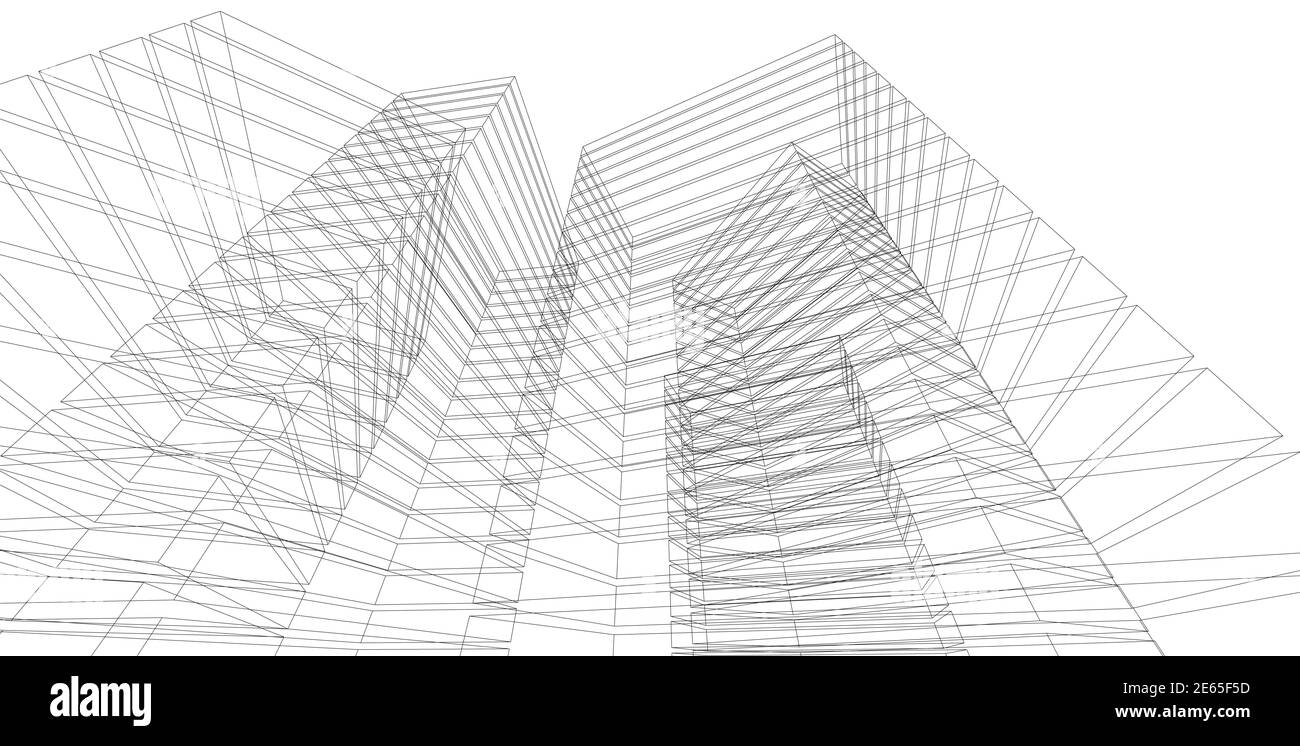 Abstract architectral drawing sketch,Illustration Stock Photo - Alamy