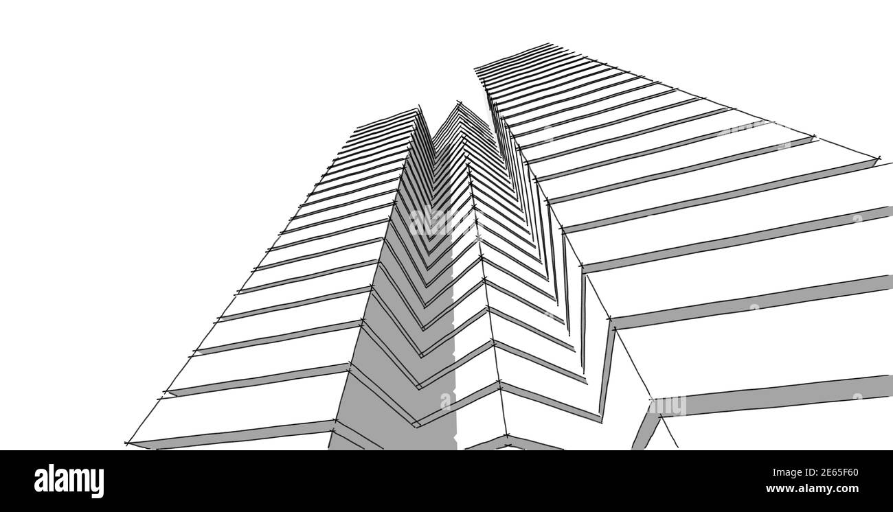 Abstract architectral drawing sketch,Illustration Stock Photo - Alamy