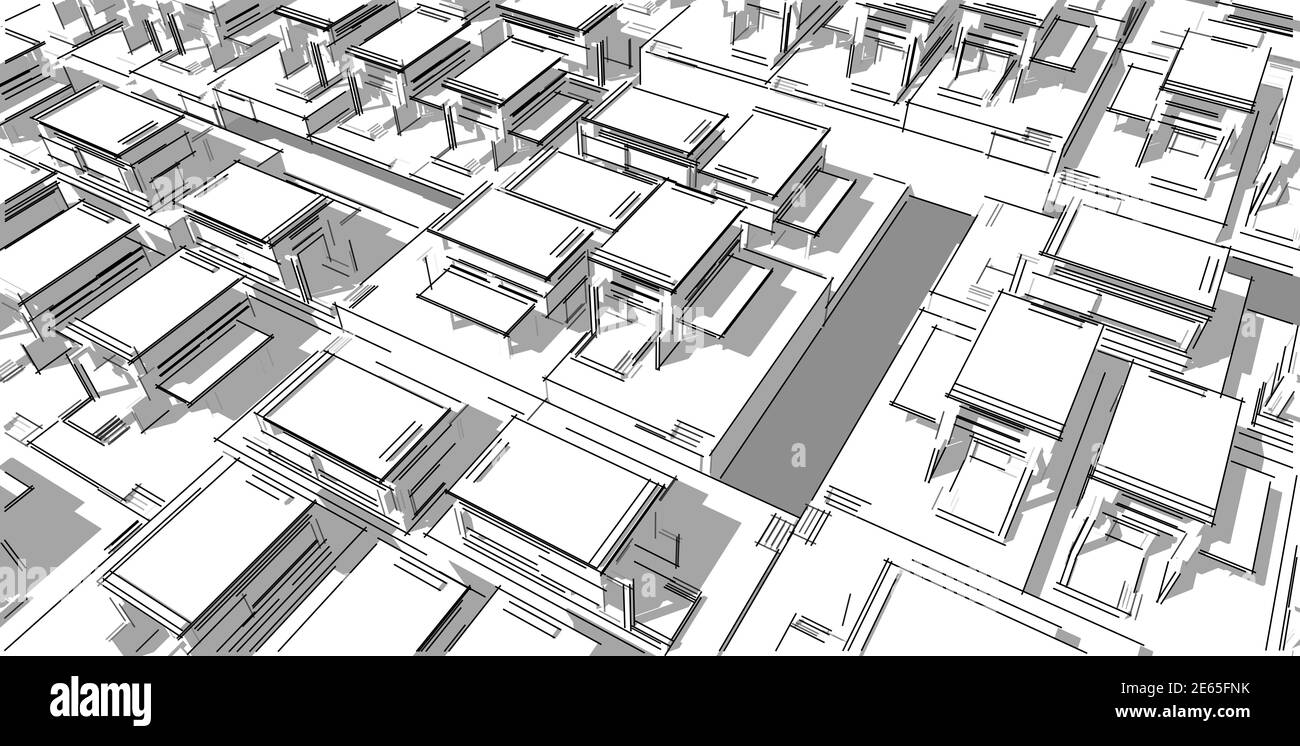 Commercial architectural drawing, cad Black and White Stock Photos ...