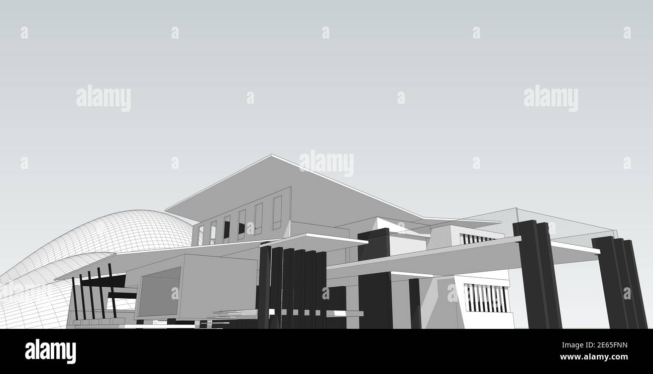 Abstract architectral drawing sketch,Illustration Stock Photo - Alamy
