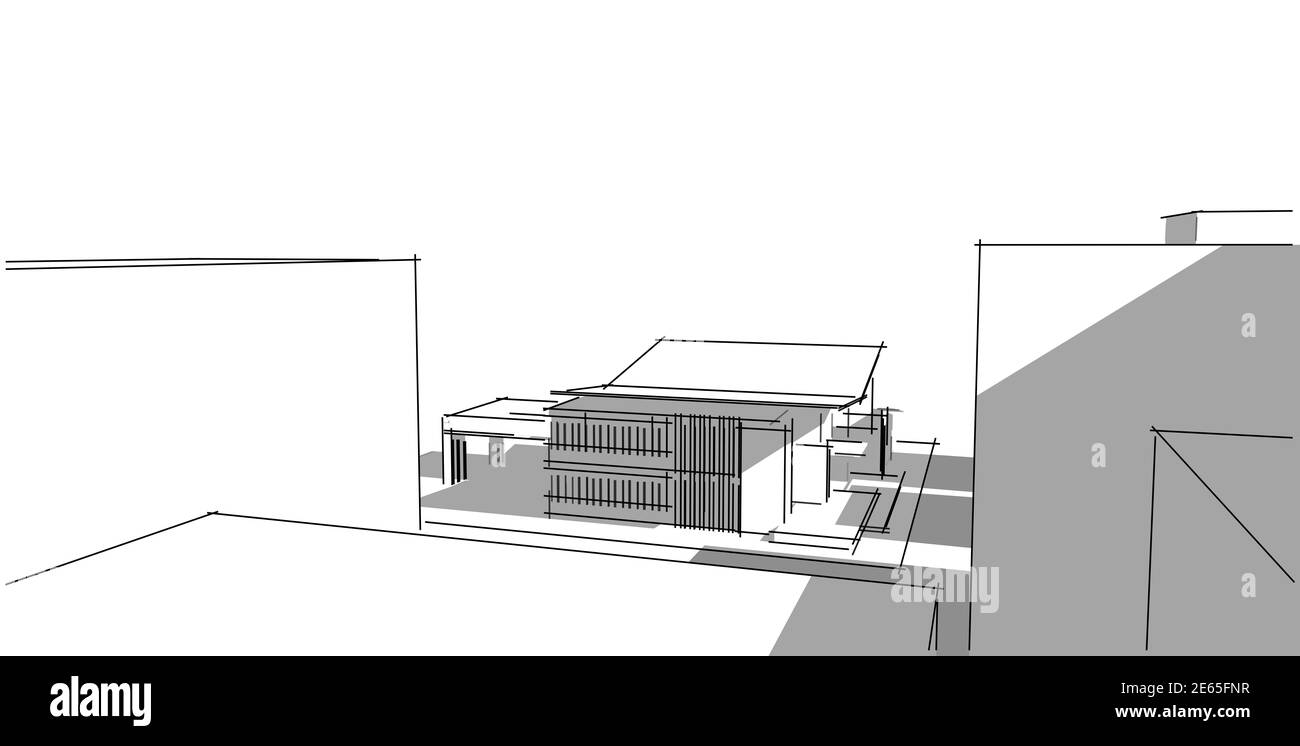 Abstract architectral drawing sketch,Illustration Stock Photo - Alamy