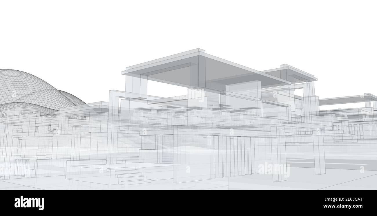 Abstract architectral drawing sketch,Illustration Stock Photo - Alamy