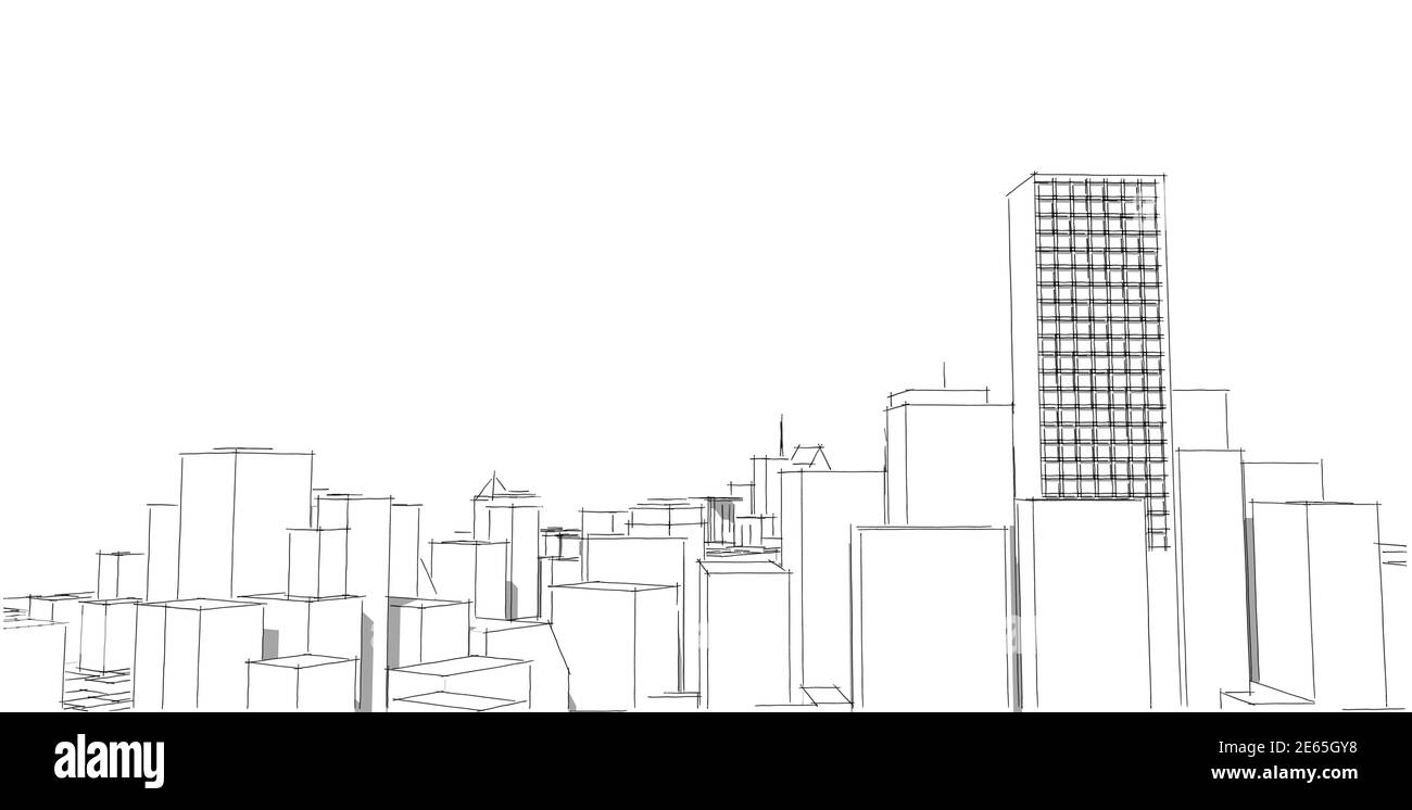 Abstract architectral drawing sketch,Illustration Stock Photo - Alamy