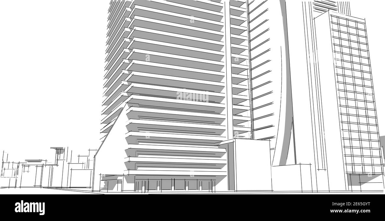 3d city drawing hi-res stock photography and images - Alamy