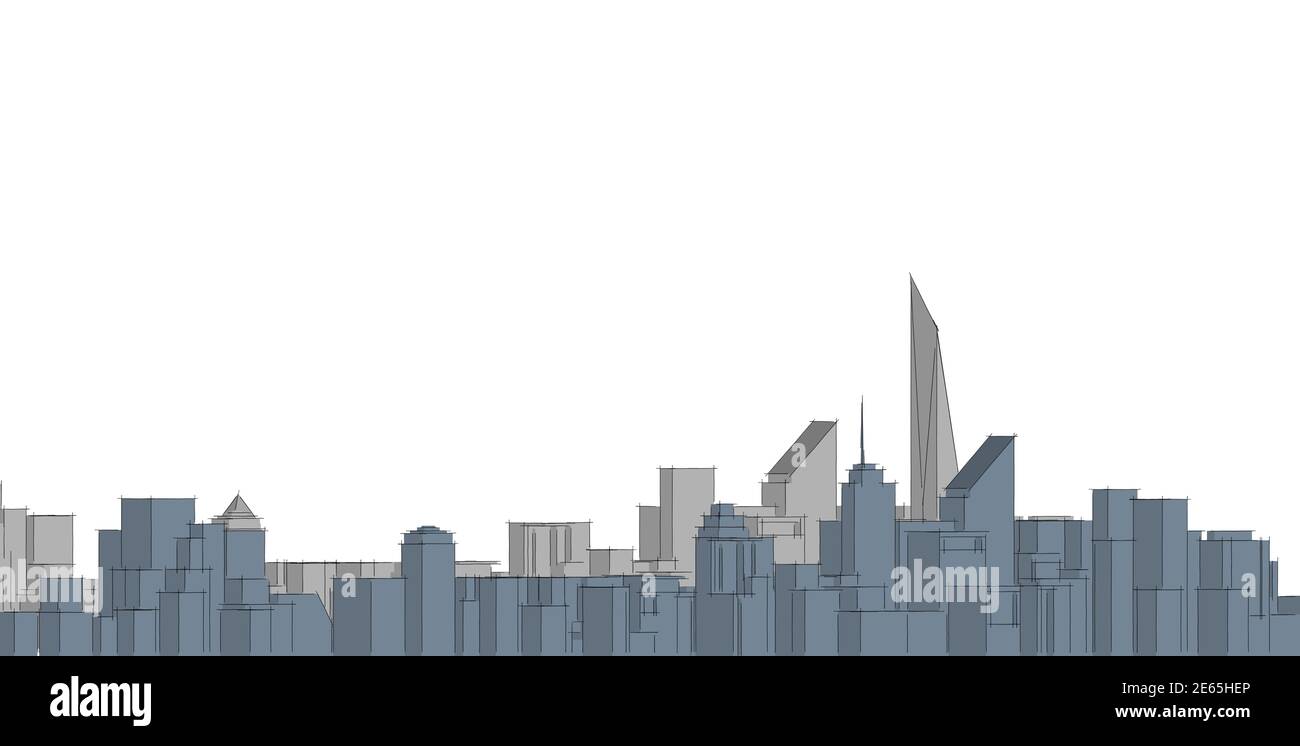 3d city drawing hi-res stock photography and images - Alamy