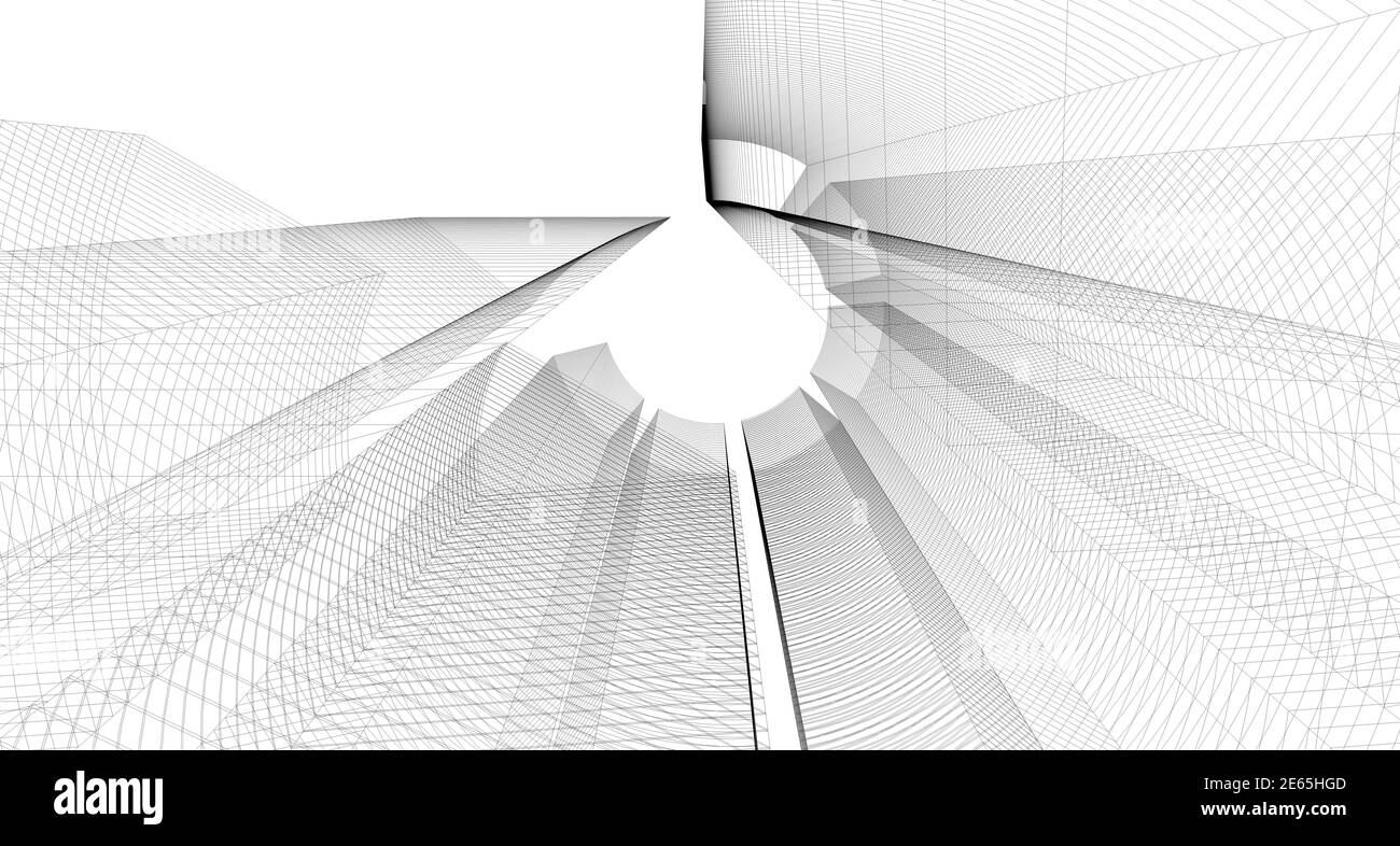 Abstract architectural drawing sketch,Illustration Stock Photo - Alamy