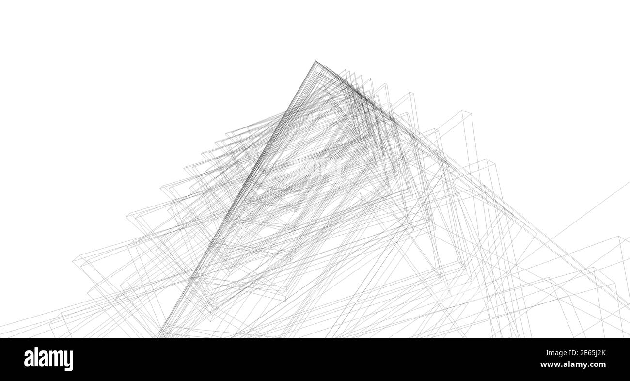 Abstract architectural drawing sketch,Illustration Stock Photo - Alamy