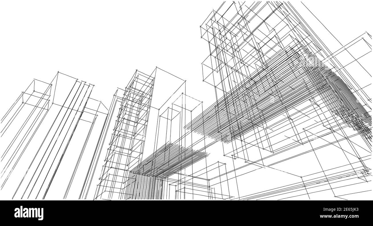 Abstract architectural drawing sketch,Illustration Stock Photo - Alamy
