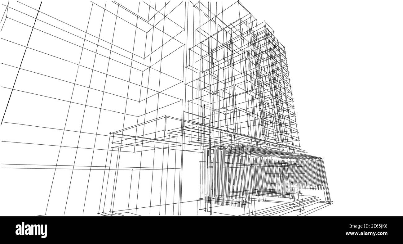 Abstract architectural drawing sketch,Illustration Stock Photo - Alamy