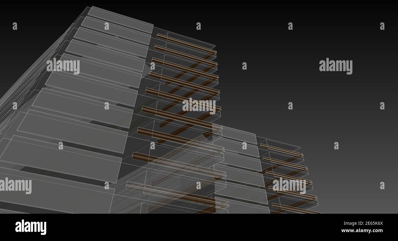 Abstract architectural drawing sketch,Illustration Stock Photo - Alamy