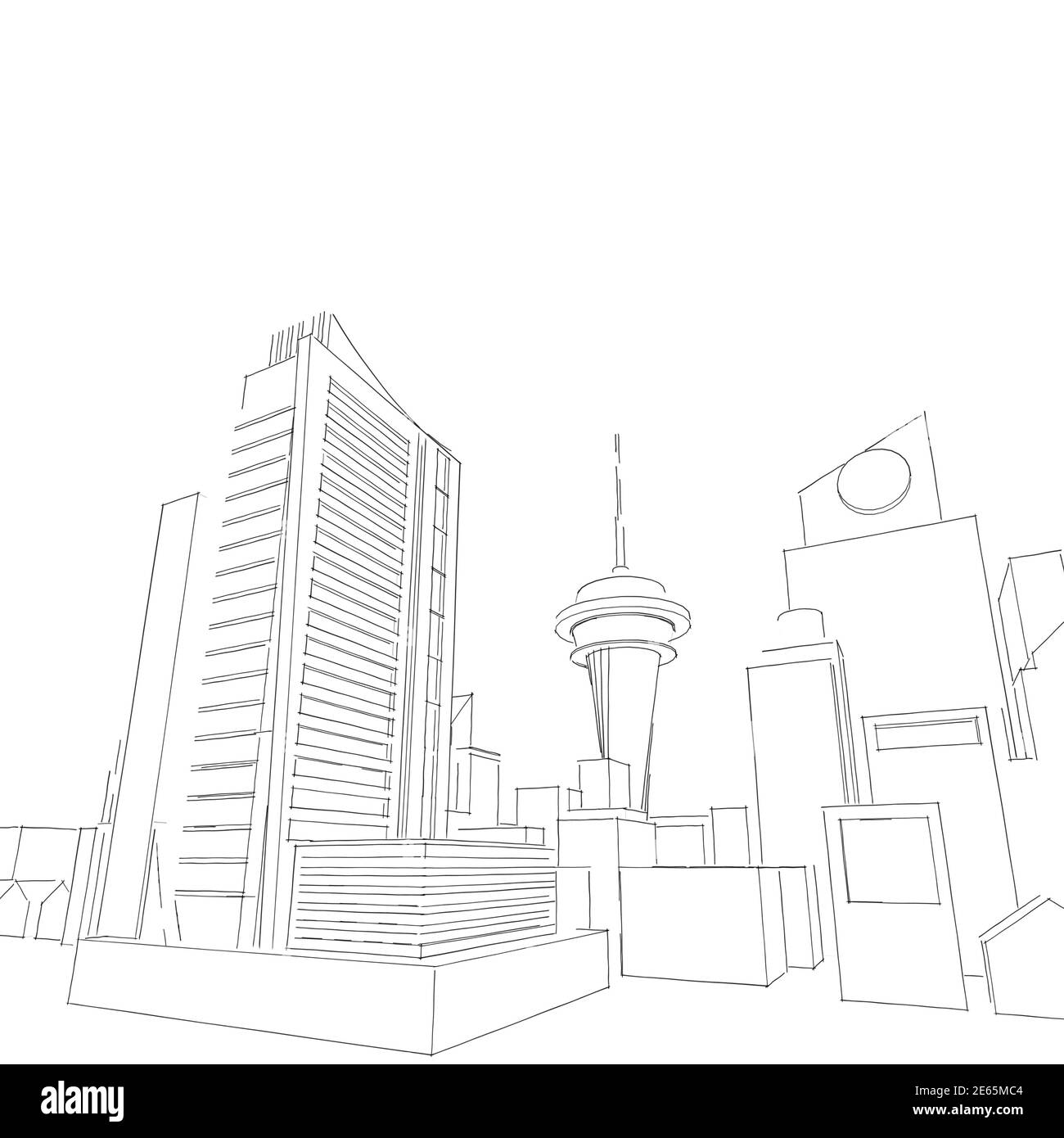 Abstract architectural drawing sketch,Illustration Stock Photo - Alamy