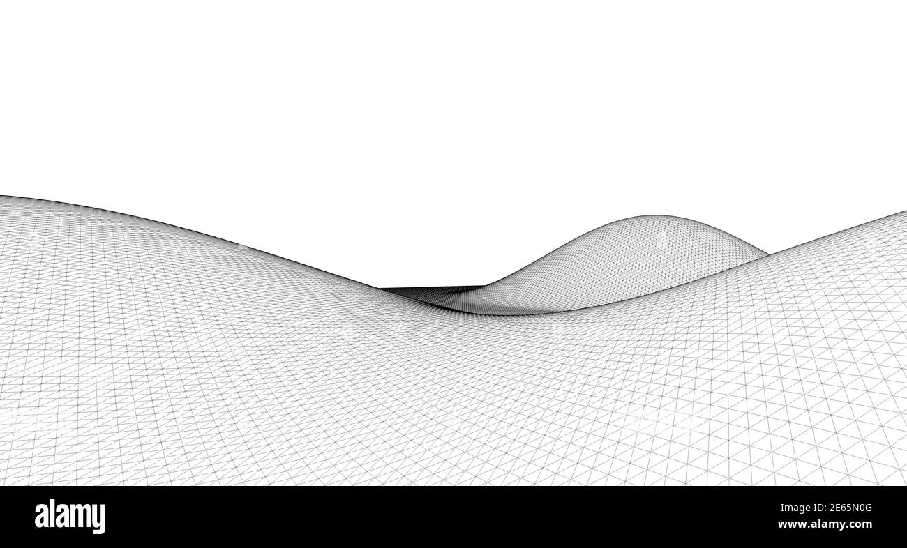 Abstract terrain wireframe landscape background Stock Photo - Alamy
