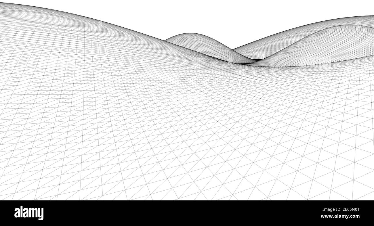 Abstract terrain wireframe landscape background Stock Photo - Alamy
