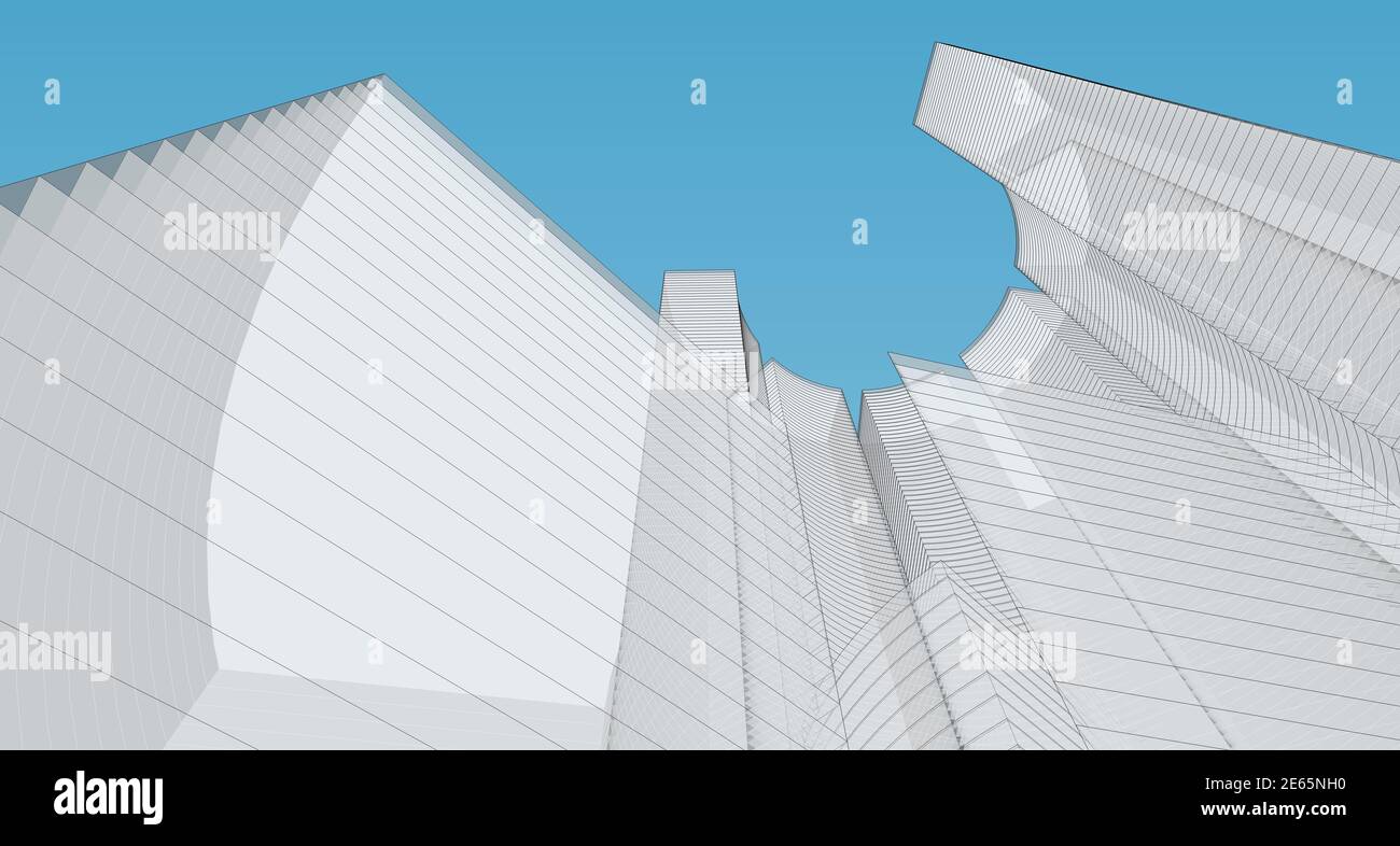 Abstract architectural drawing sketch,Illustration Stock Photo - Alamy