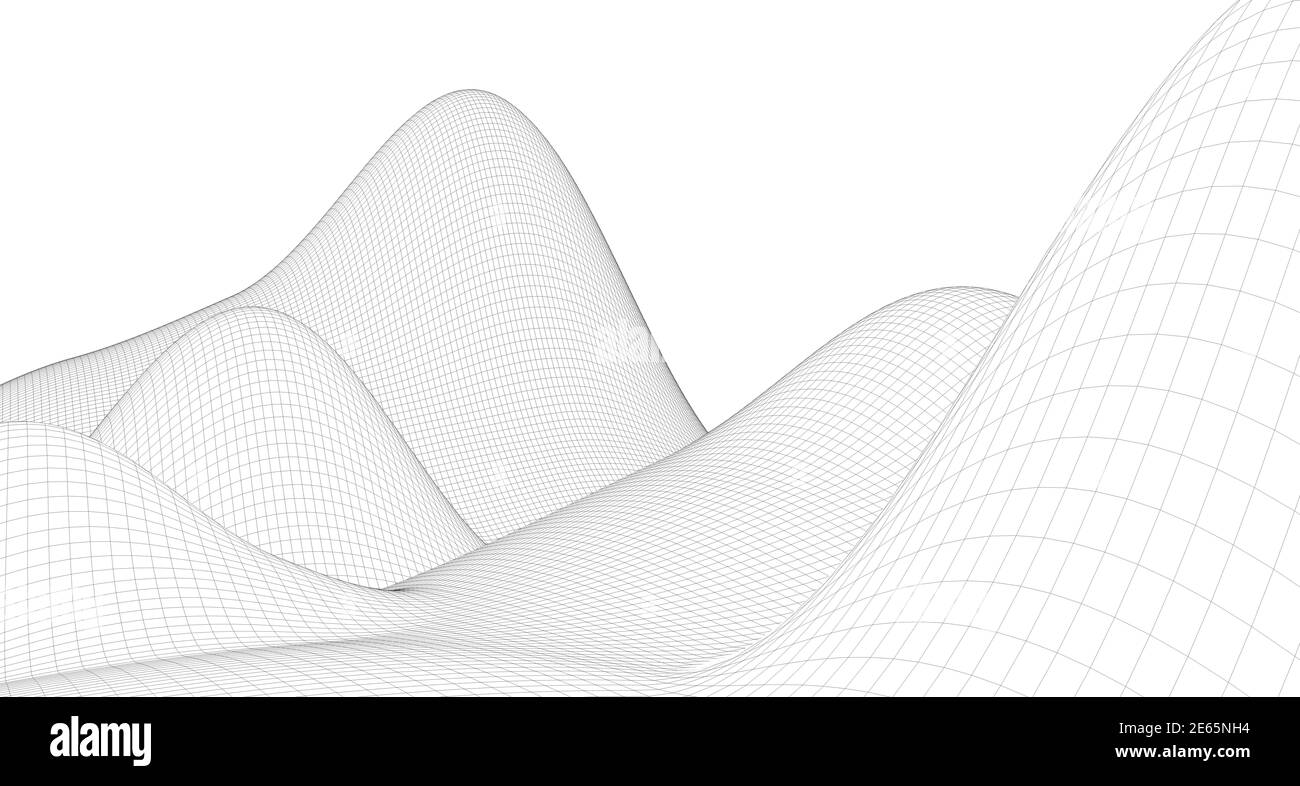 Abstract terrain wireframe landscape background Stock Photo - Alamy