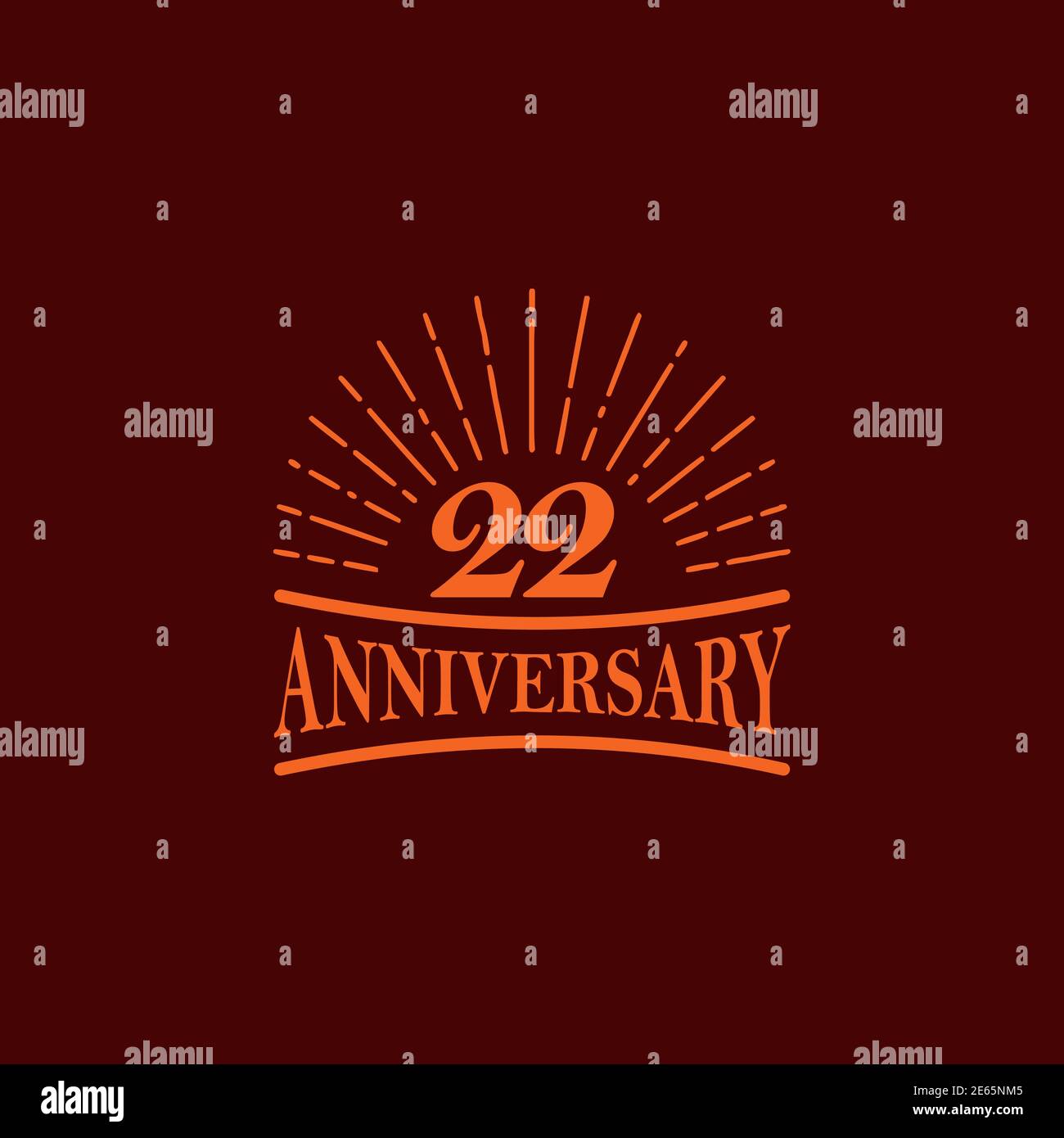 22nd year anniversary logo design vector template Stock Vector Image ...
