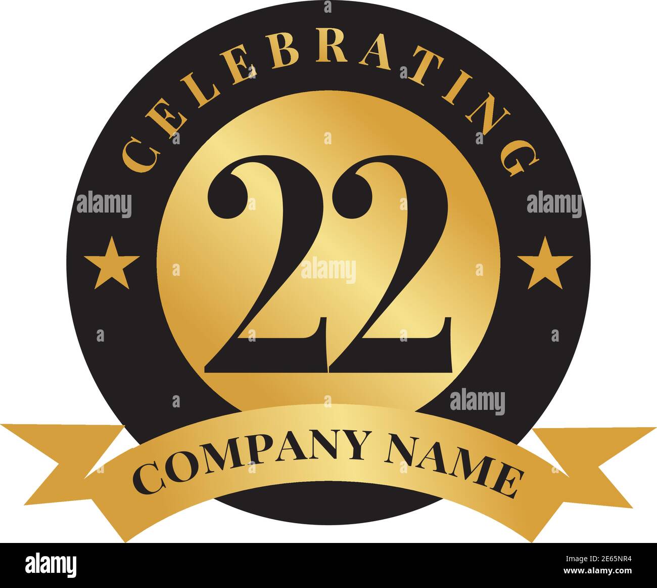 22nd year anniversary logo design vector template Stock Vector Image ...