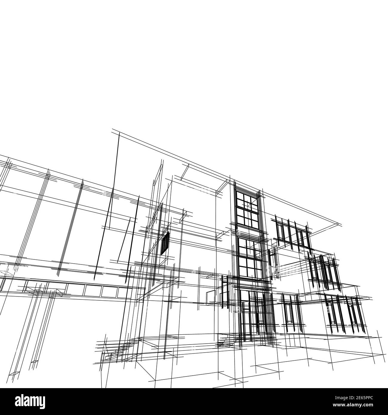 Abstract 3D wireframe architectural Stock Photo - Alamy