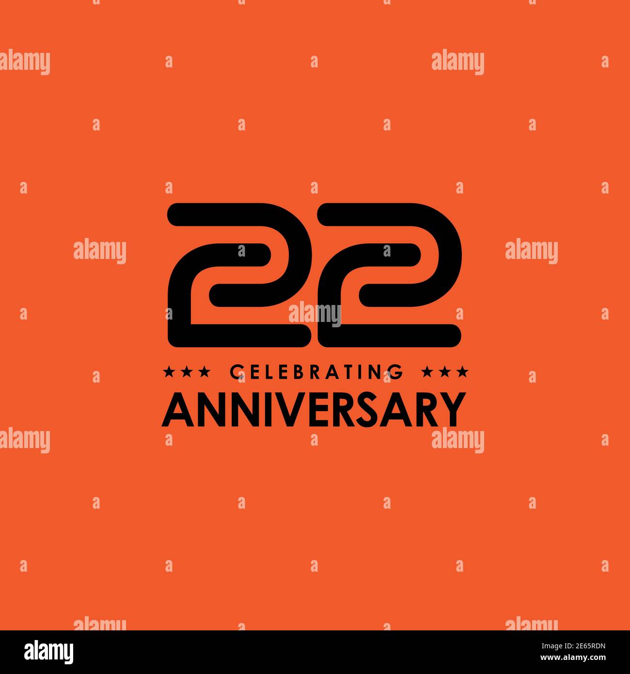 22nd year anniversary logo design vector template Stock Vector Image ...
