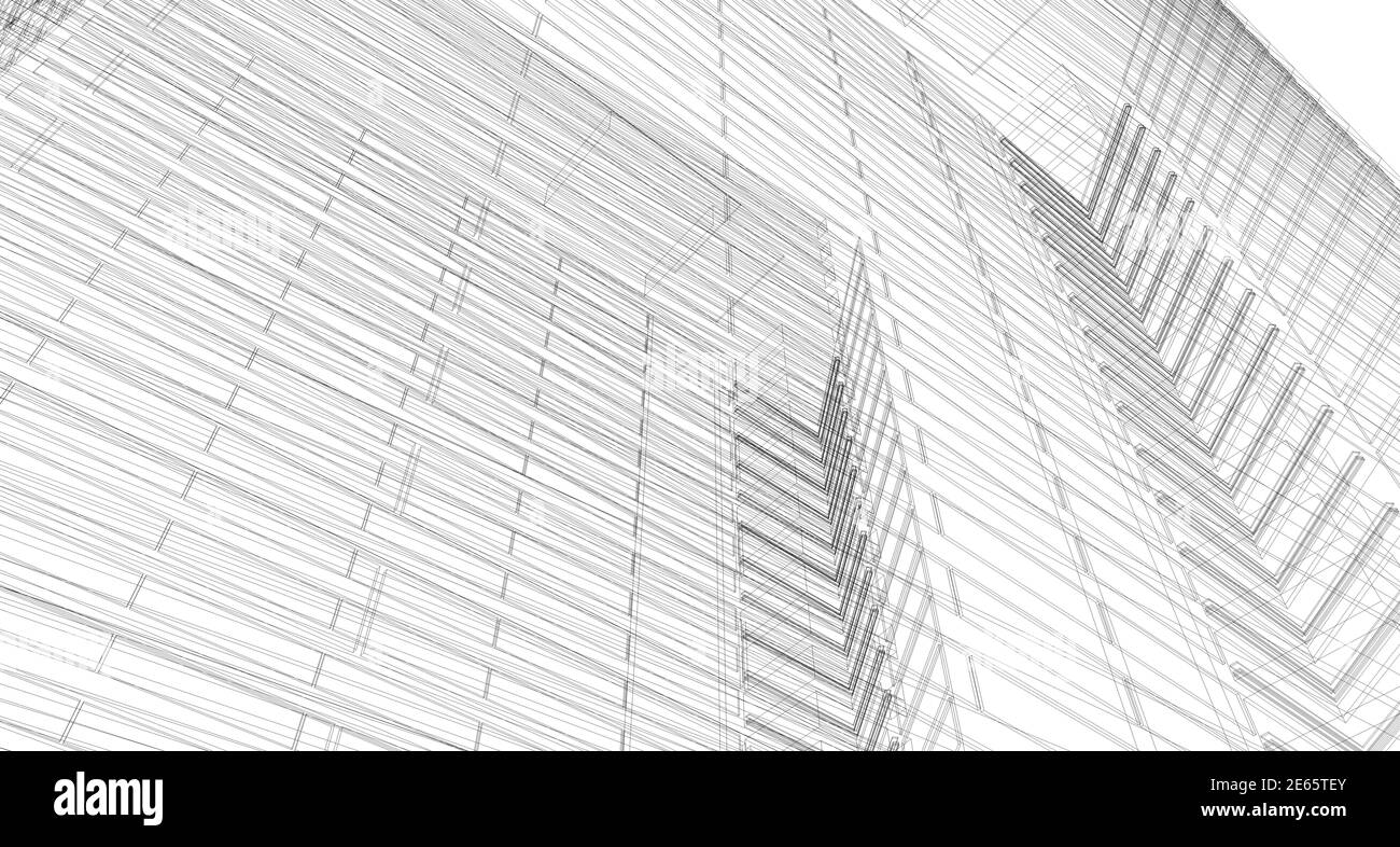 Abstract sketch, Architectural ,Construction ,Wireframe Stock Photo - Alamy