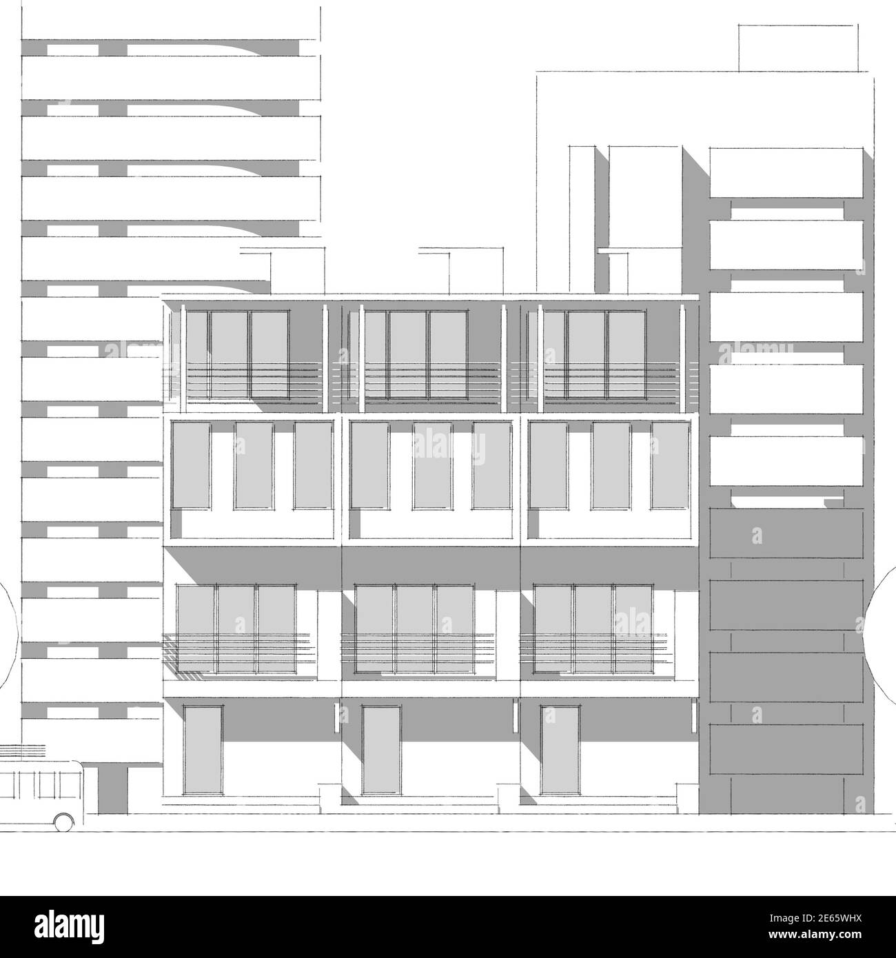 Abstract architectural drawing sketch,Illustration Stock Photo - Alamy