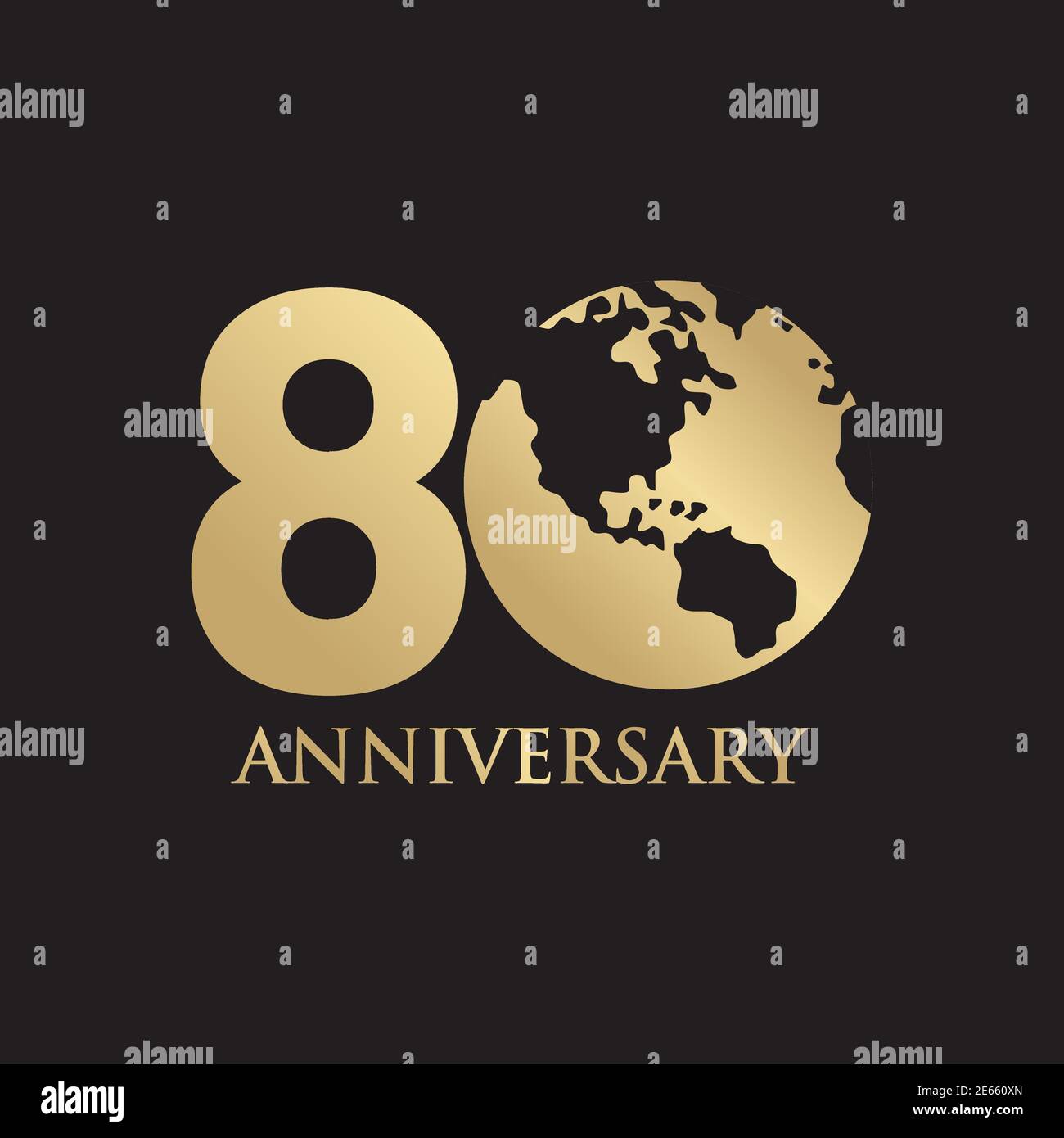 80th year anniversary emblem luxury logo design vector template Stock ...