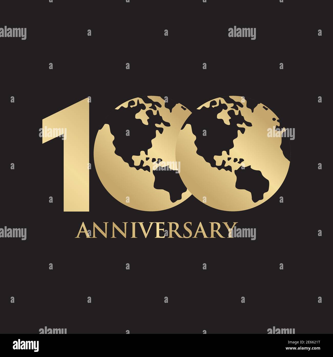 100th year anniversary emblem luxury logo design vector template Stock ...