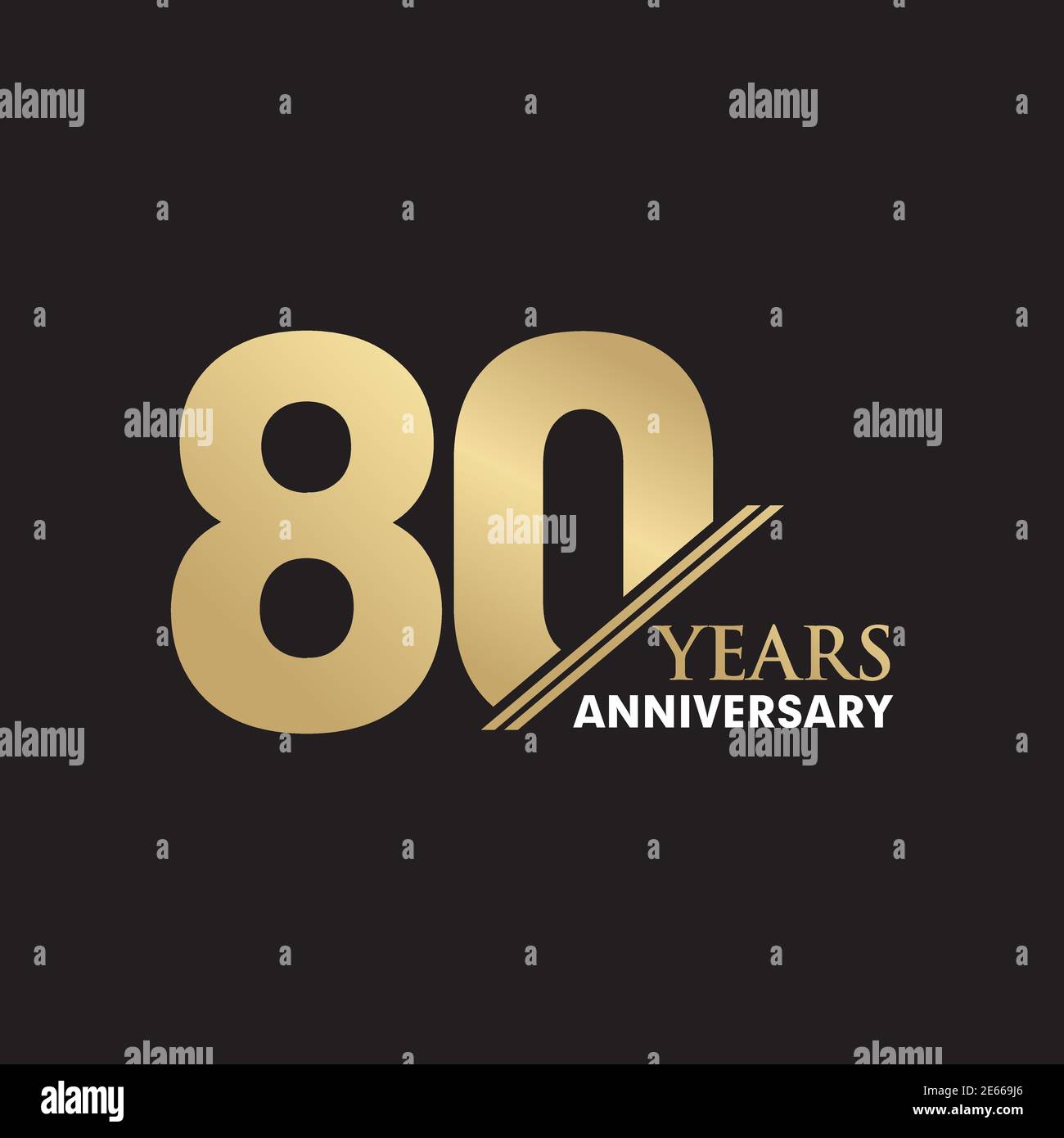 80th Year anniversary emblem logo design inspiration vector template ...