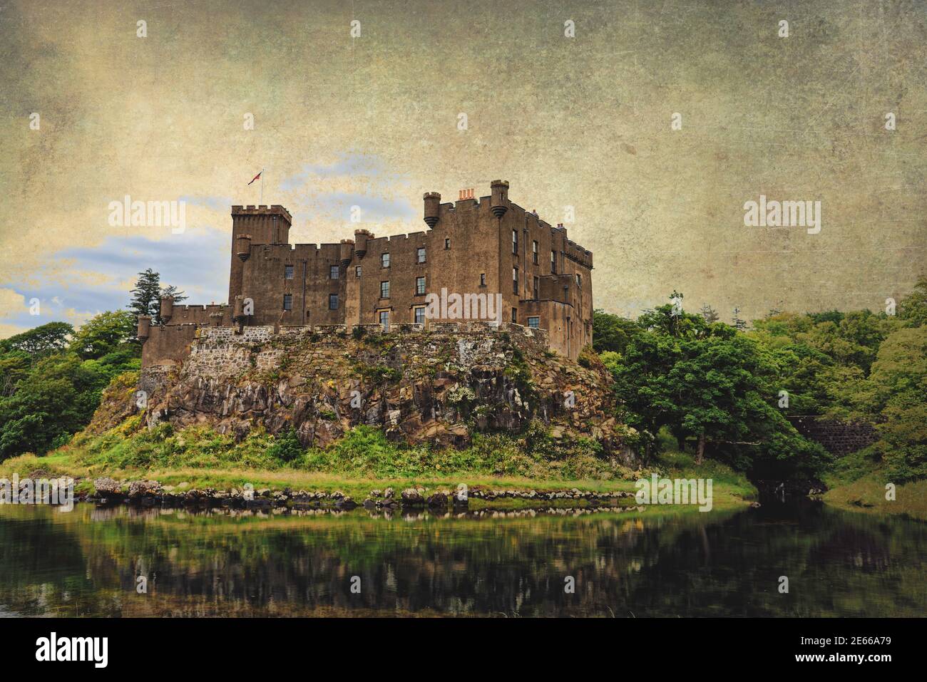 Dunvegan Castle - Isle of Skye - back view Stock Photo - Alamy