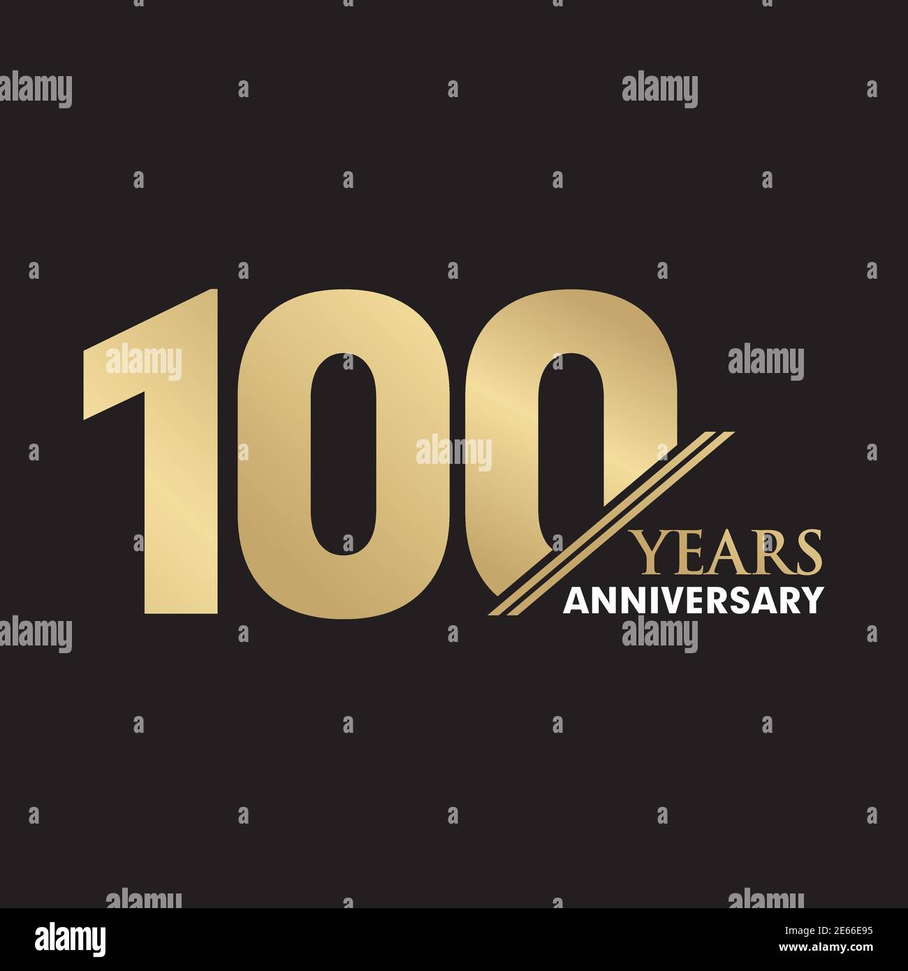 100th Year anniversary emblem logo design inspiration vector template ...