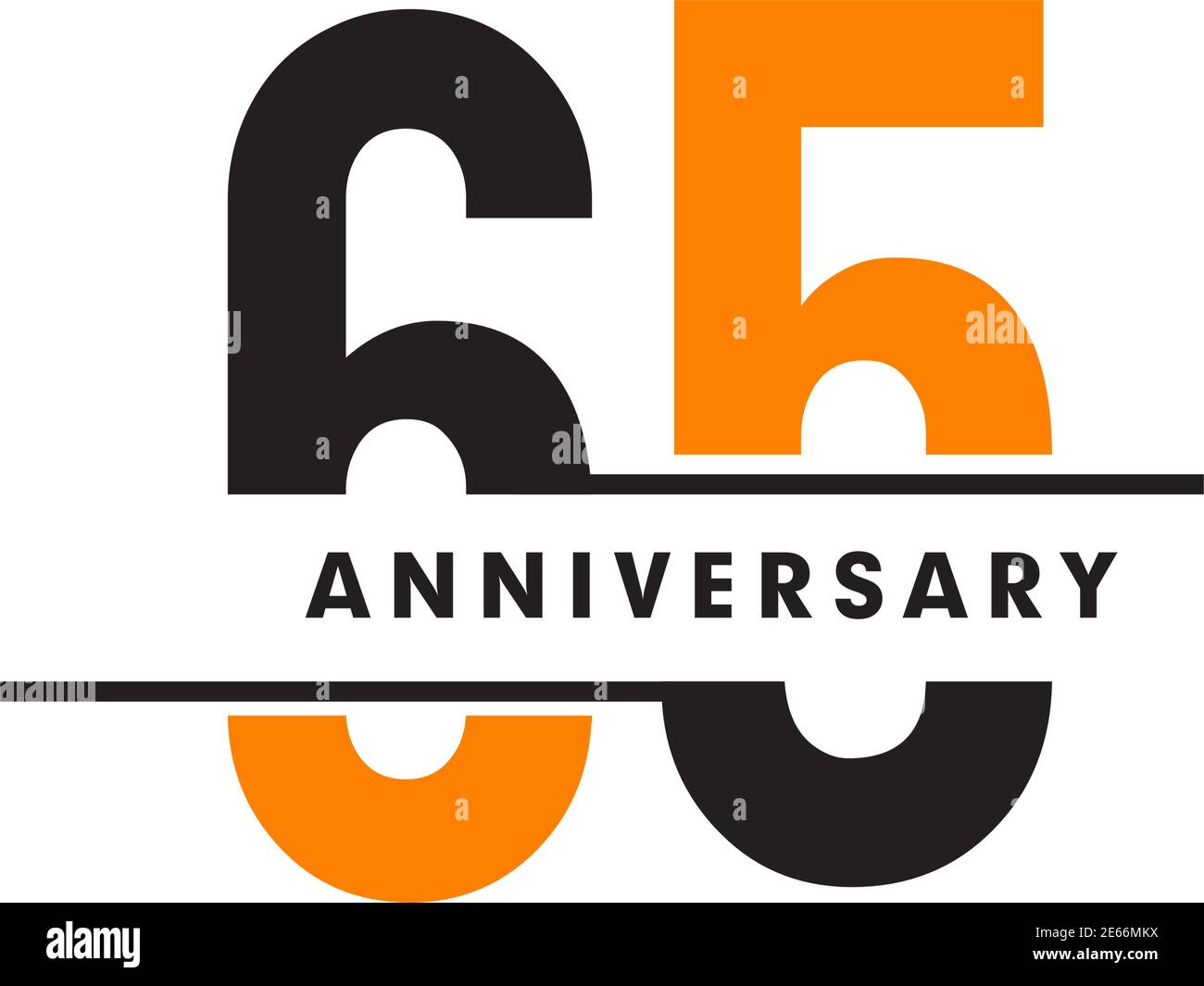 65th celebrating anniversary emblem logo design inspiration vector ...