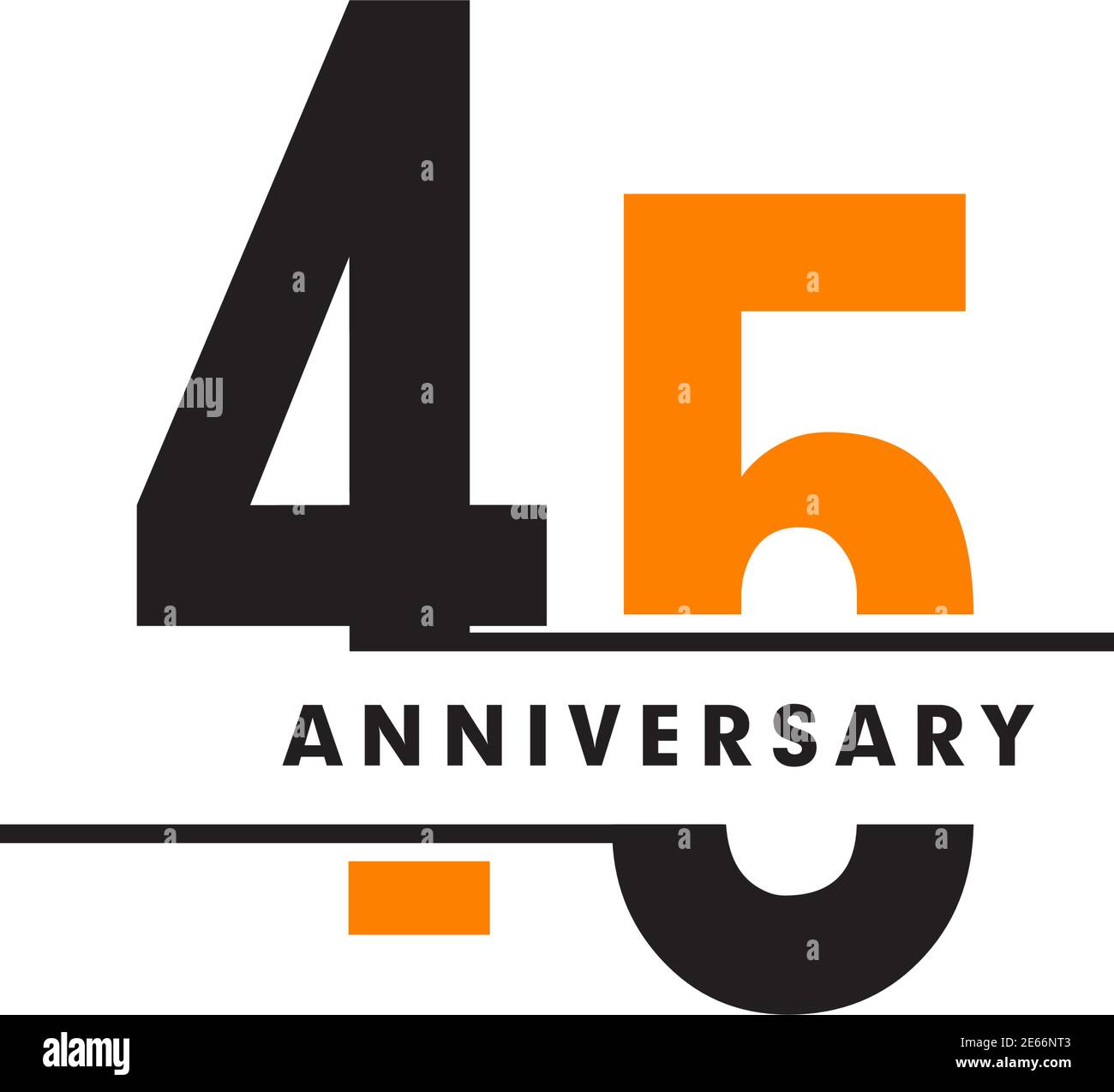 45th celebrating anniversary emblem logo design inspiration vector ...