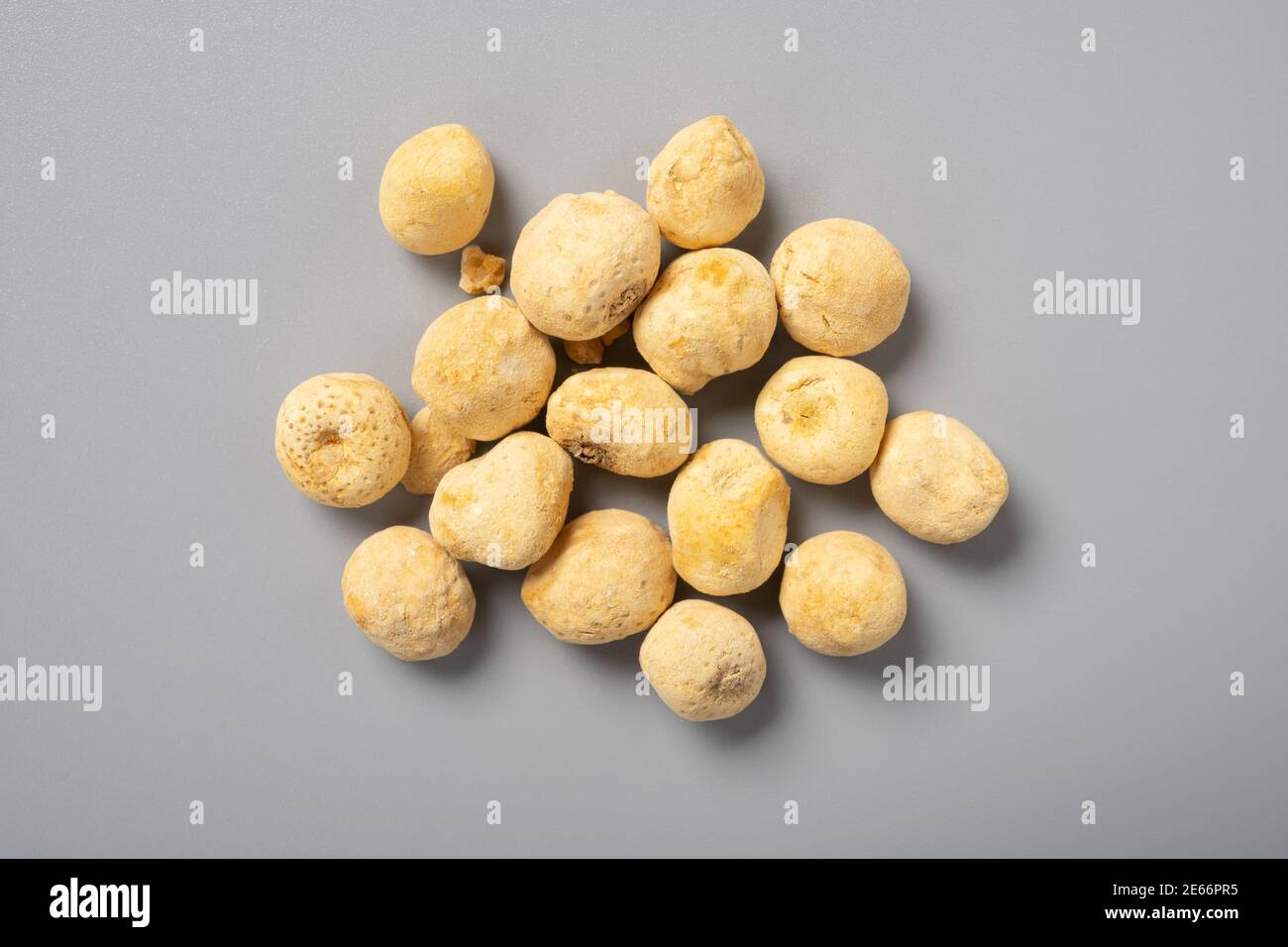 top view herb FaBanXia or Rhizoma Pinelliae Preparatum or processed ...