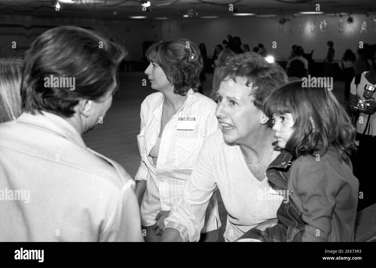 Jean Stapleton and Penny Marshall at Flippers Roller Boogie Palace ...