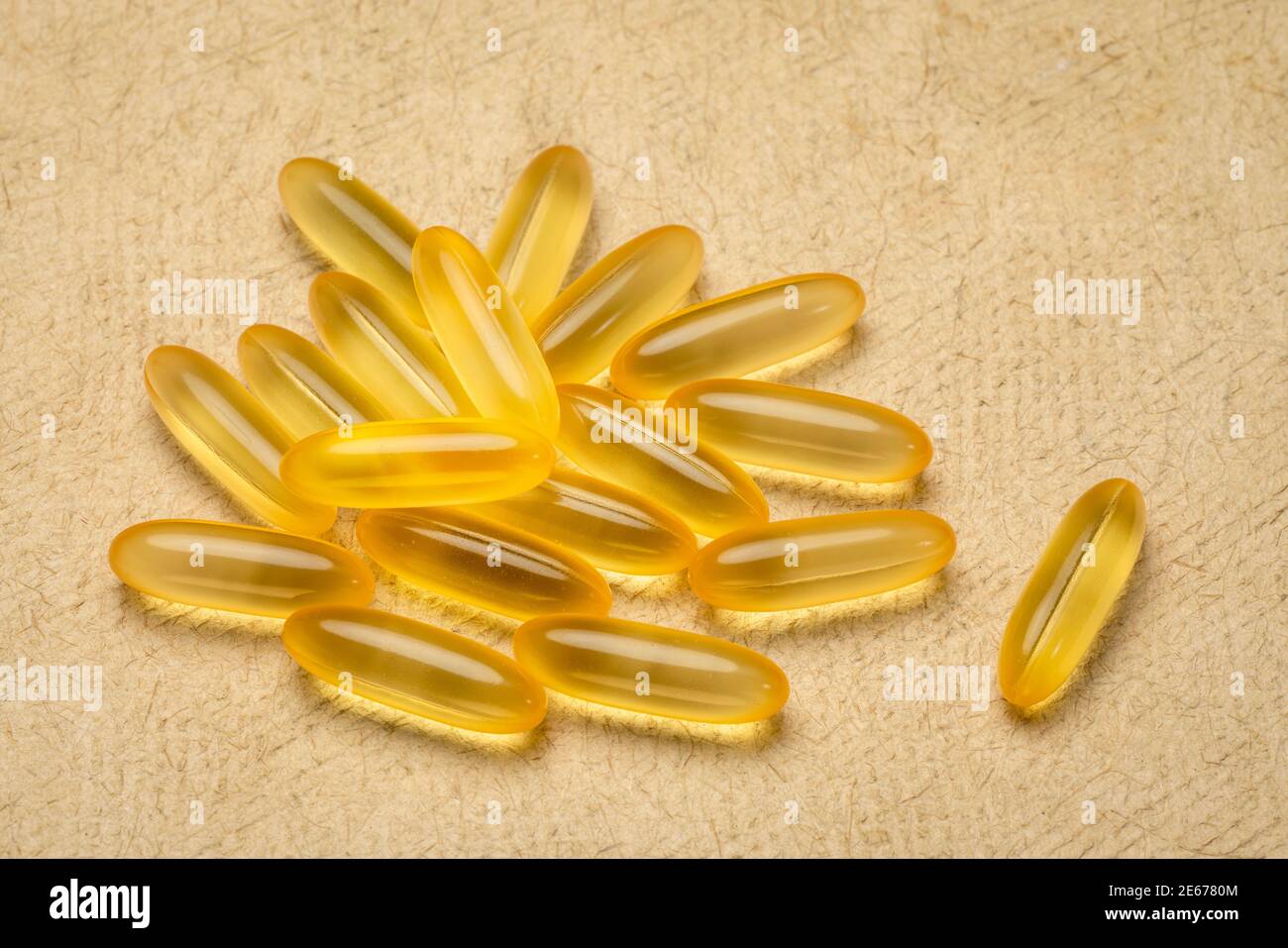 cod liver oil - dietary supplement, a pile of capsules, healthy eating ...
