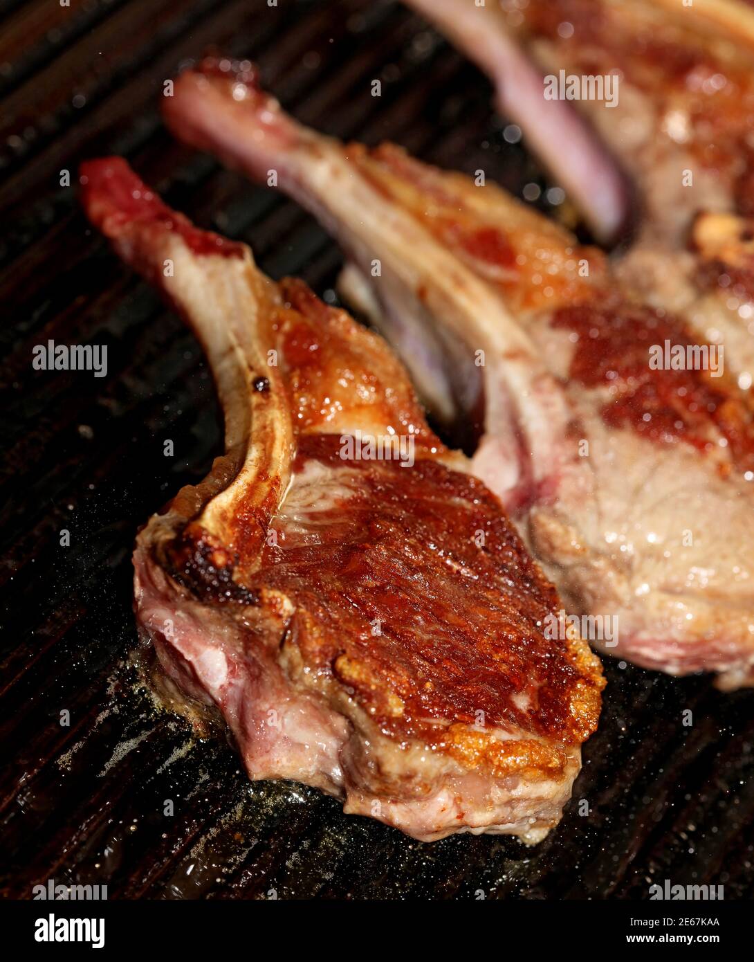 Meat baking on grill close up cooking modern high quality print greek ...