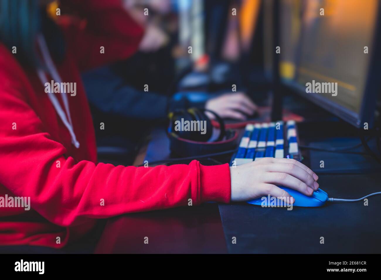 Female gamer, cyber sport e-sports tournament, professional girl gamers ...