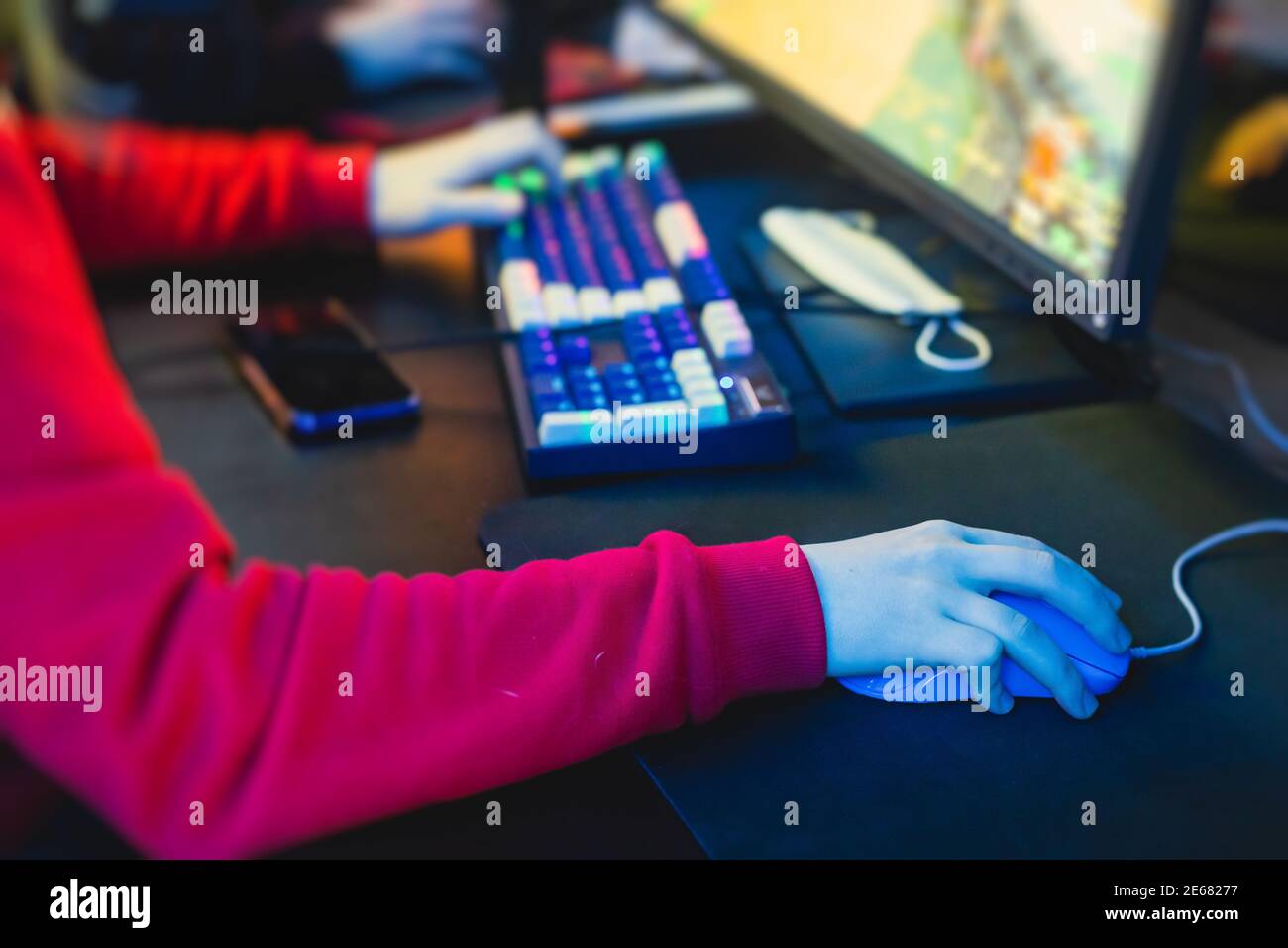 Female gamer, cyber sport e-sports tournament, professional girl gamers ...