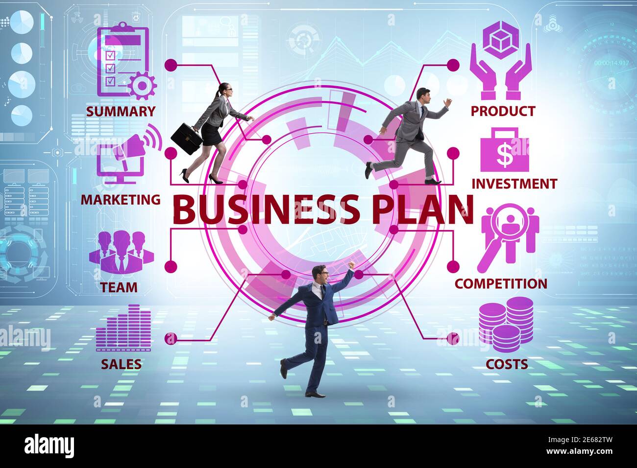 Business plan concept with the businessman Stock Photo - Alamy