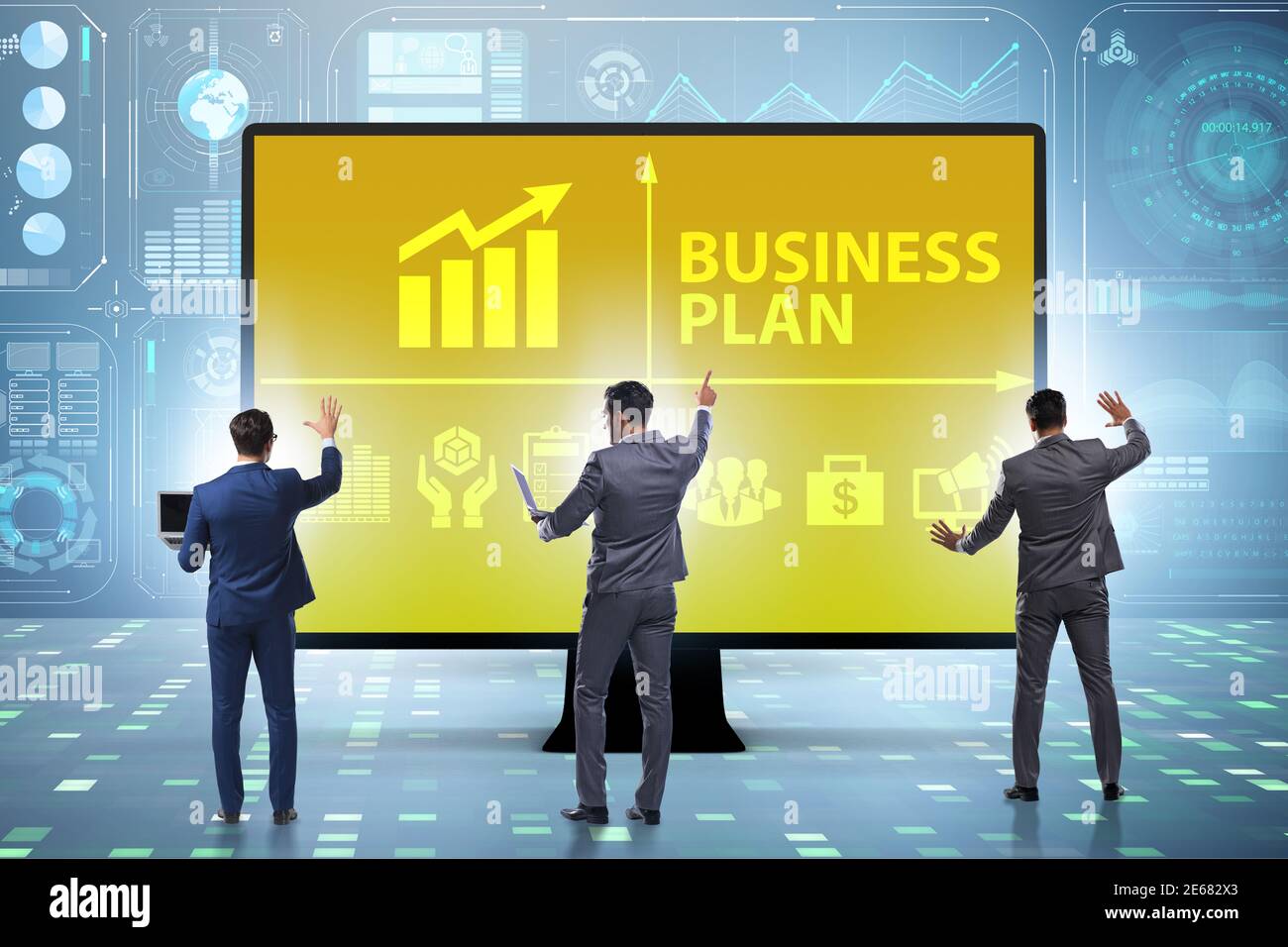 Business plan concept with the businessman Stock Photo - Alamy