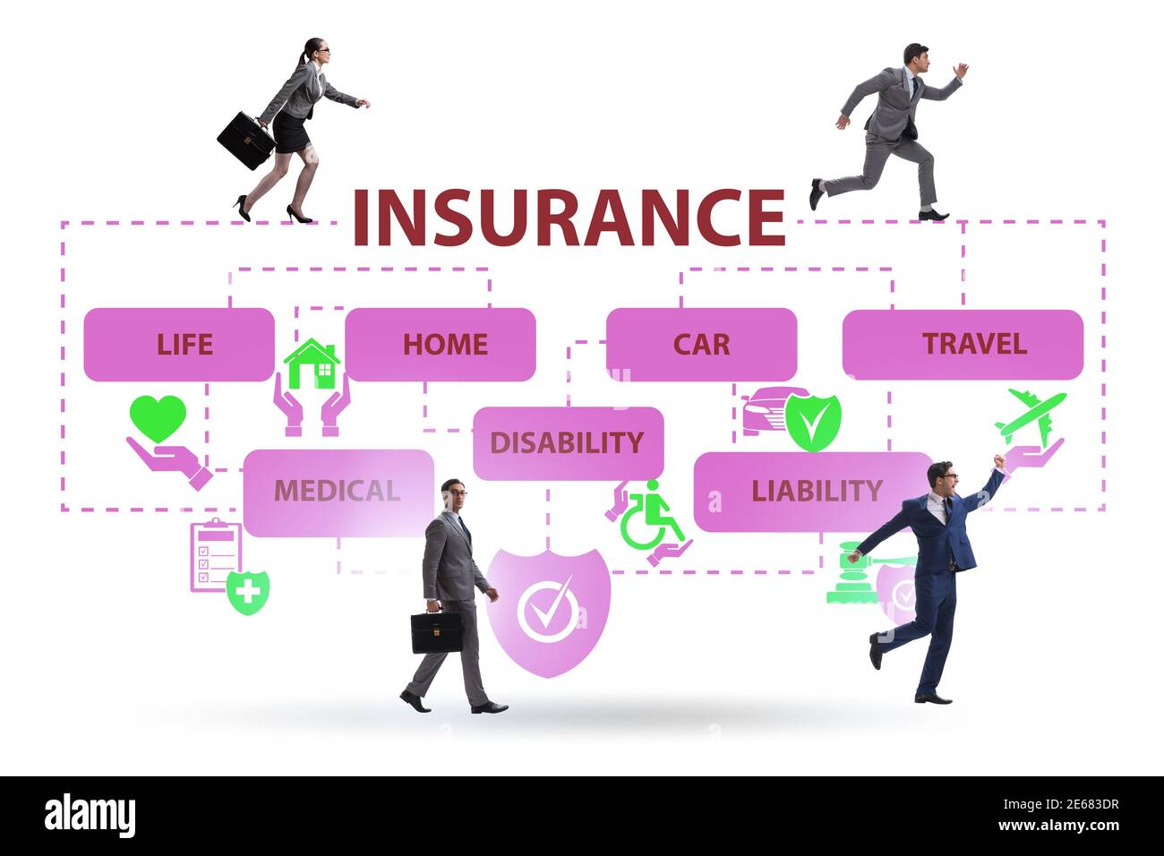 Concept of the various types of insurance Stock Photo - Alamy
